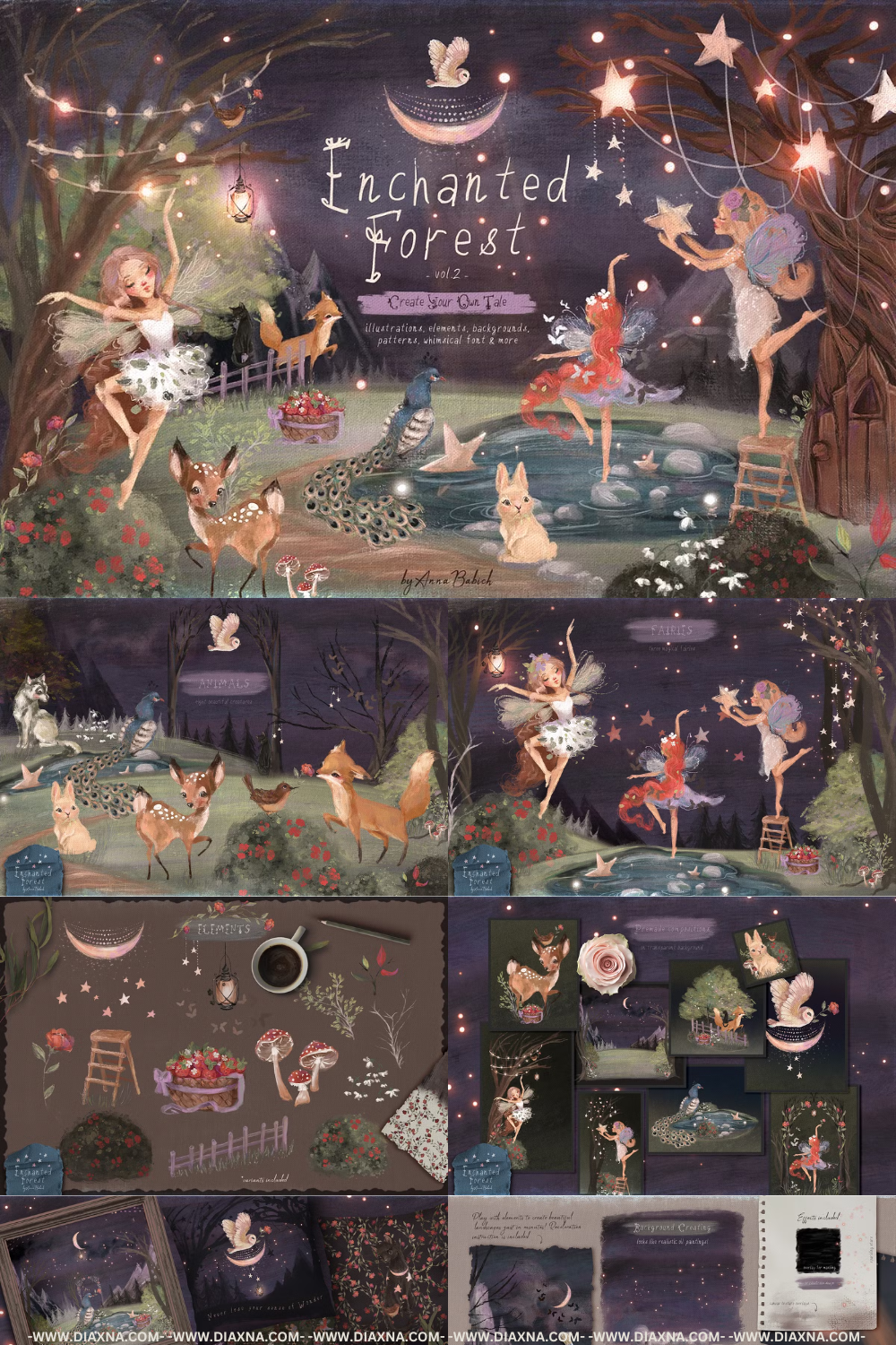 Create Magical Whimsical Scenes with Enchanted Forest Cliparts Vol.2 by ...