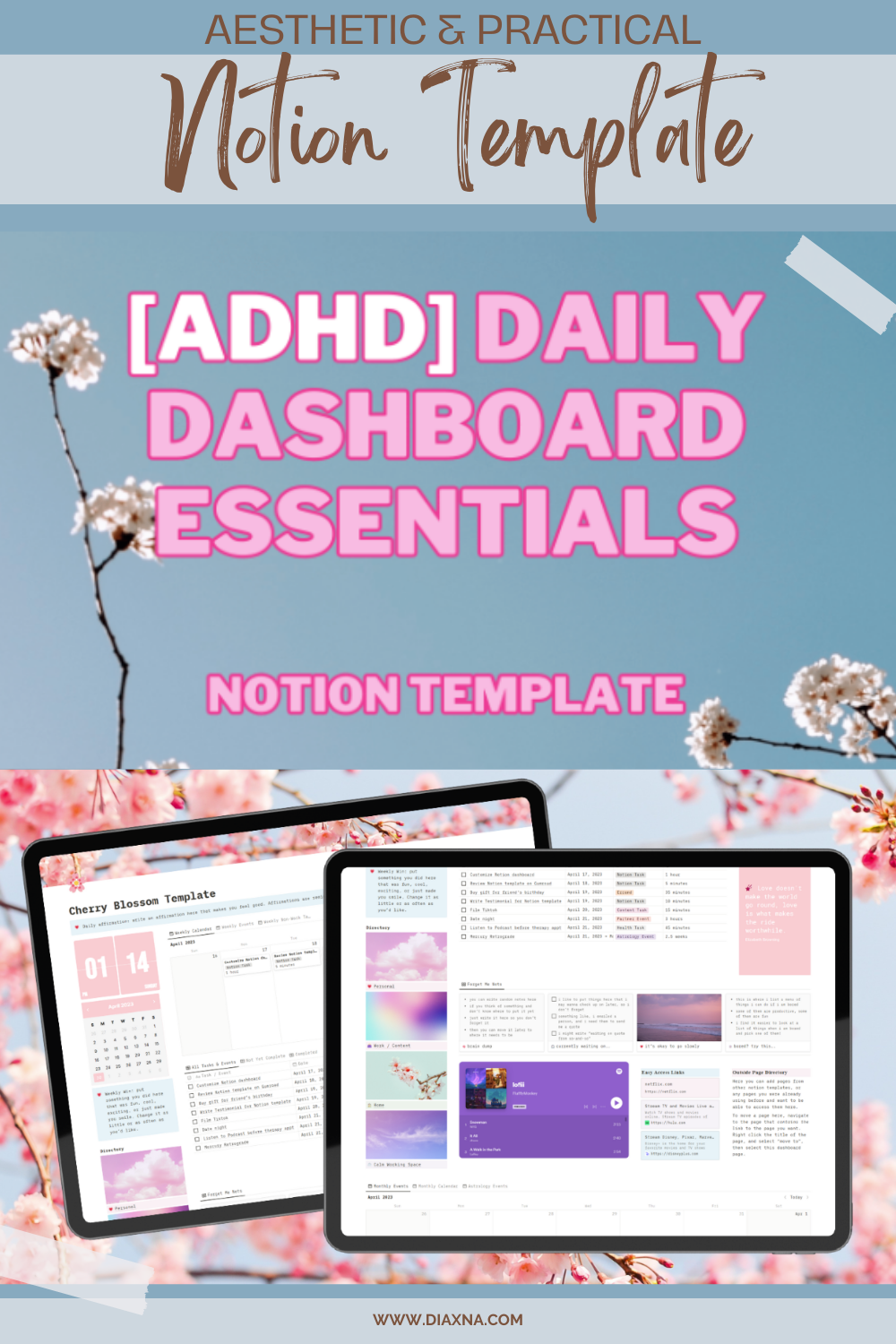 Enhance Your Focus: ADHD Daily Dashboard Essentials Notion Template by ...