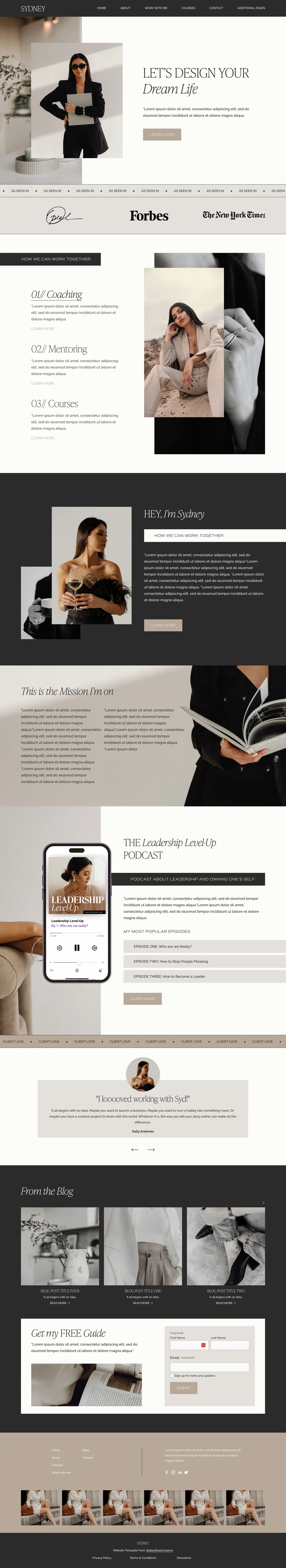 Sydney Template — Bailey Rose Creative | Authority Establishing ...