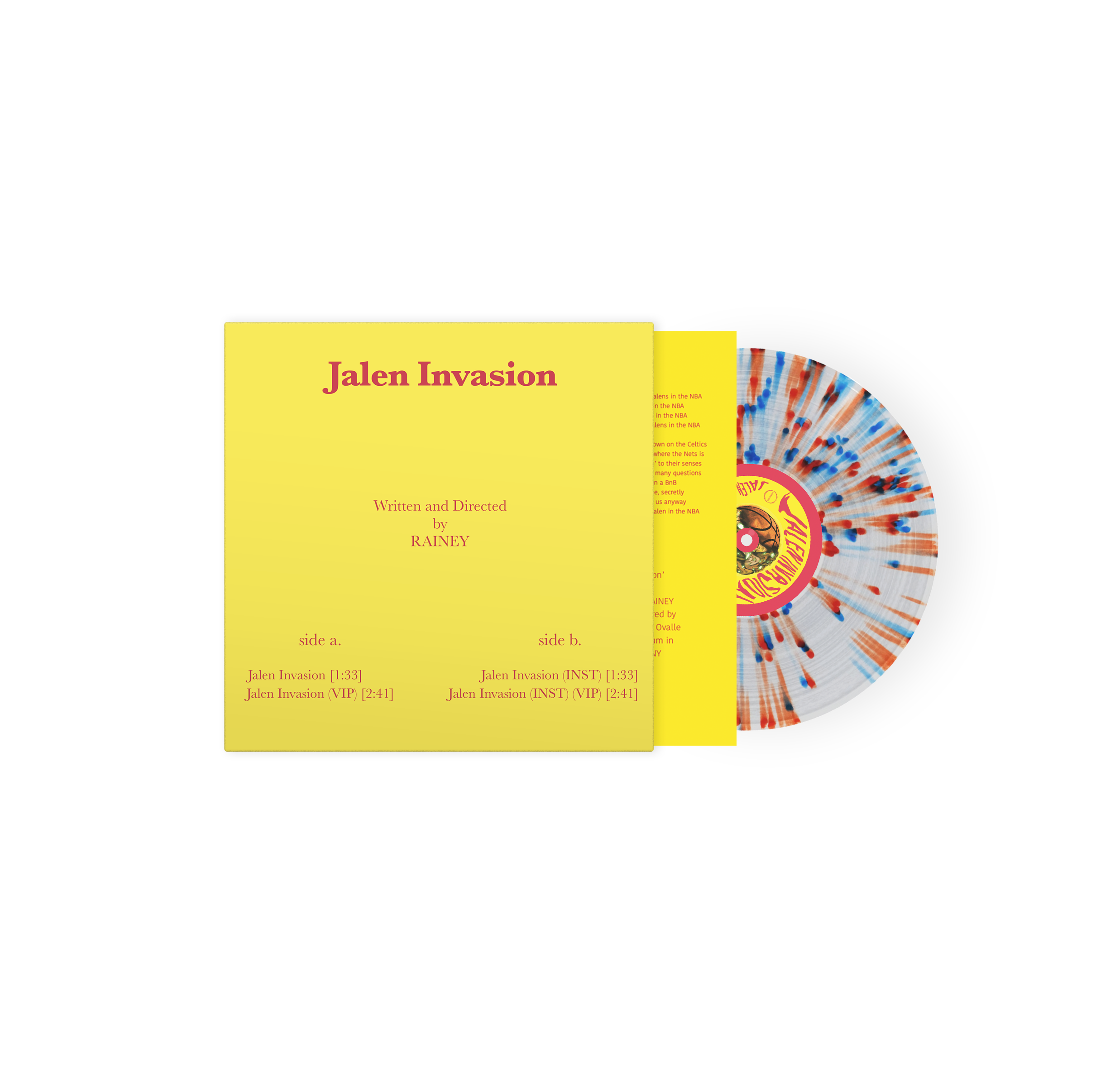 Jalen Invasion (7" Clear Vinyl with Blue & Orange Splatter + Lyrics ...