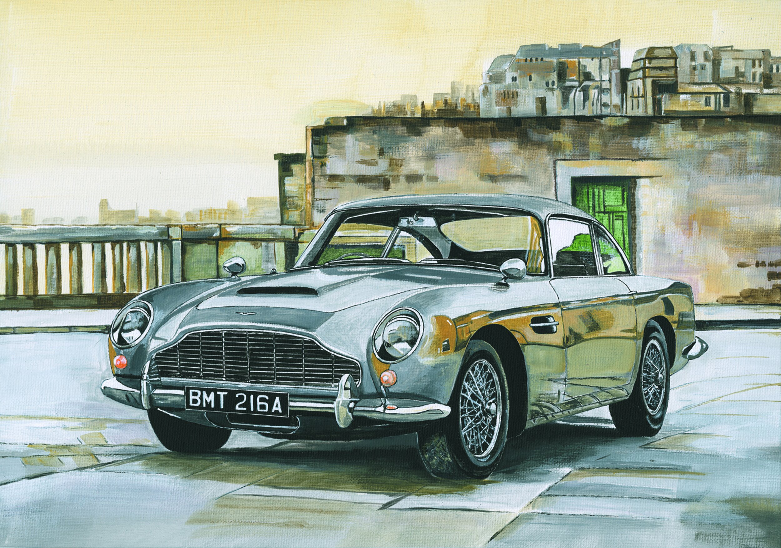 Aston Martin Db5 Drawing Aston Martin DB5 Front 13344 | Buy Car Art
