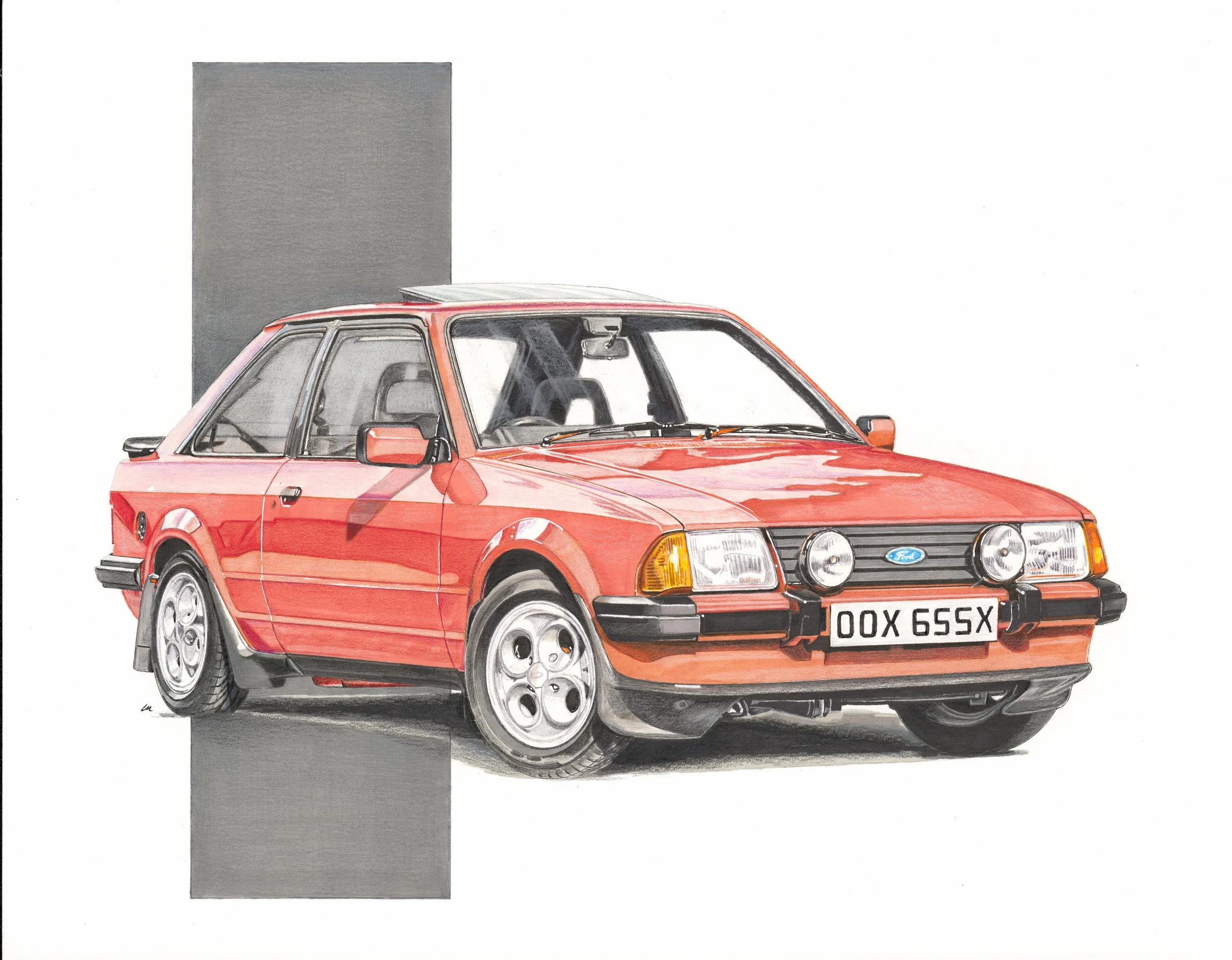 Ford Escort XR3i (1981) — Car Art by Chan