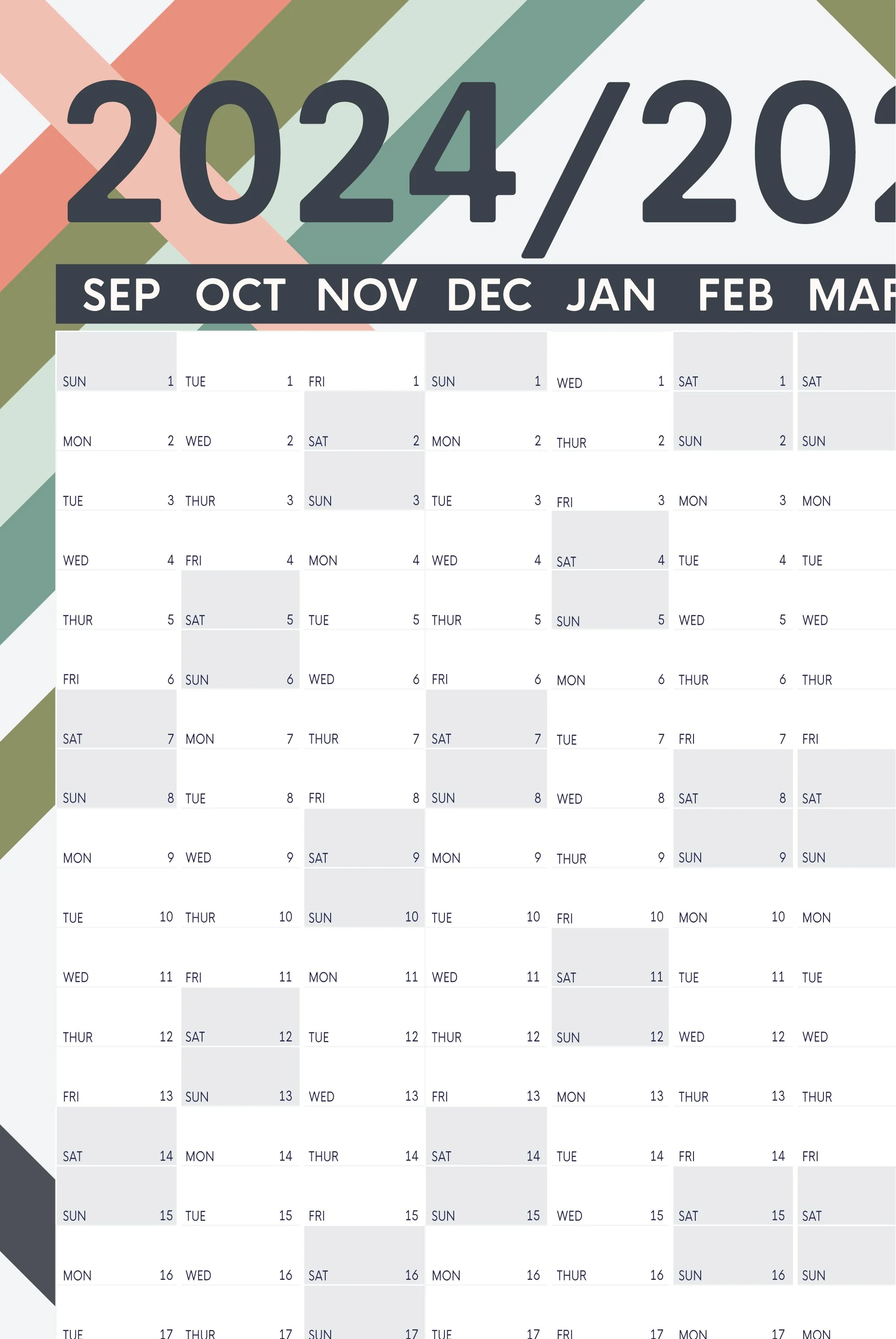 2024 Wall Planner — Wall Planners — The Native State