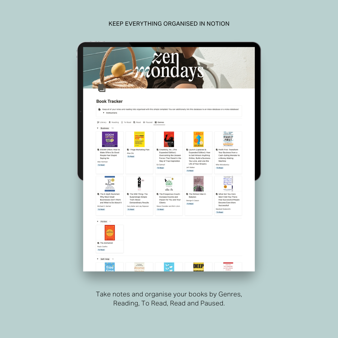 Zen Mondays — Notion Meetings and Notes Template with AI