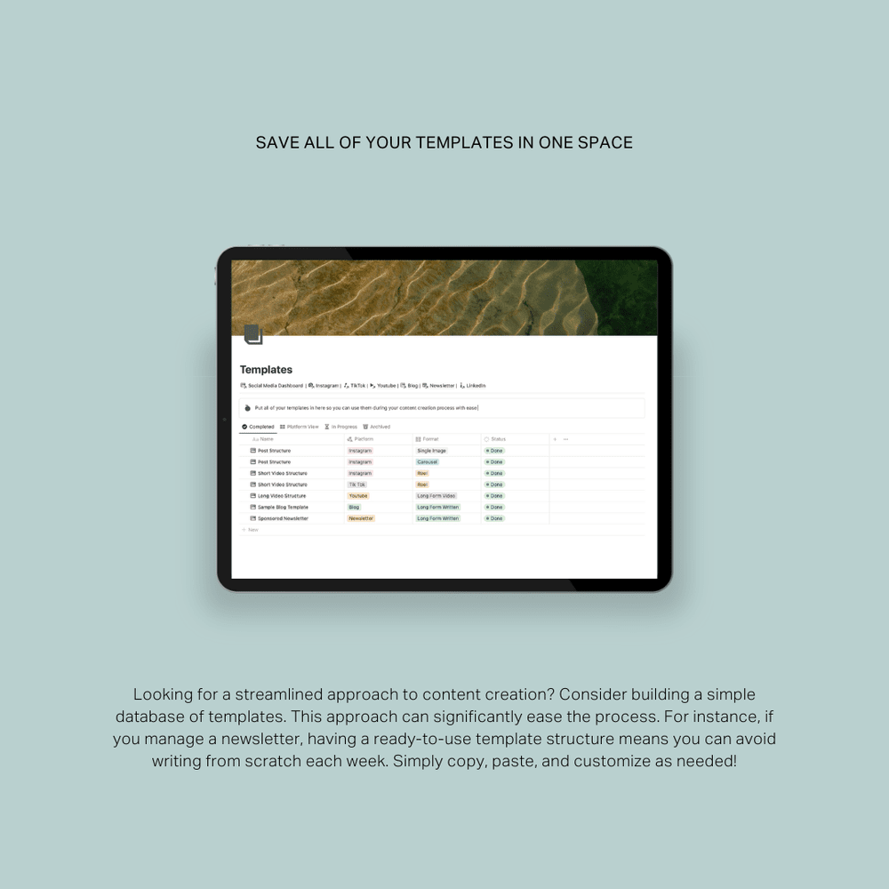 Zen Mondays — Notion Social Media Template