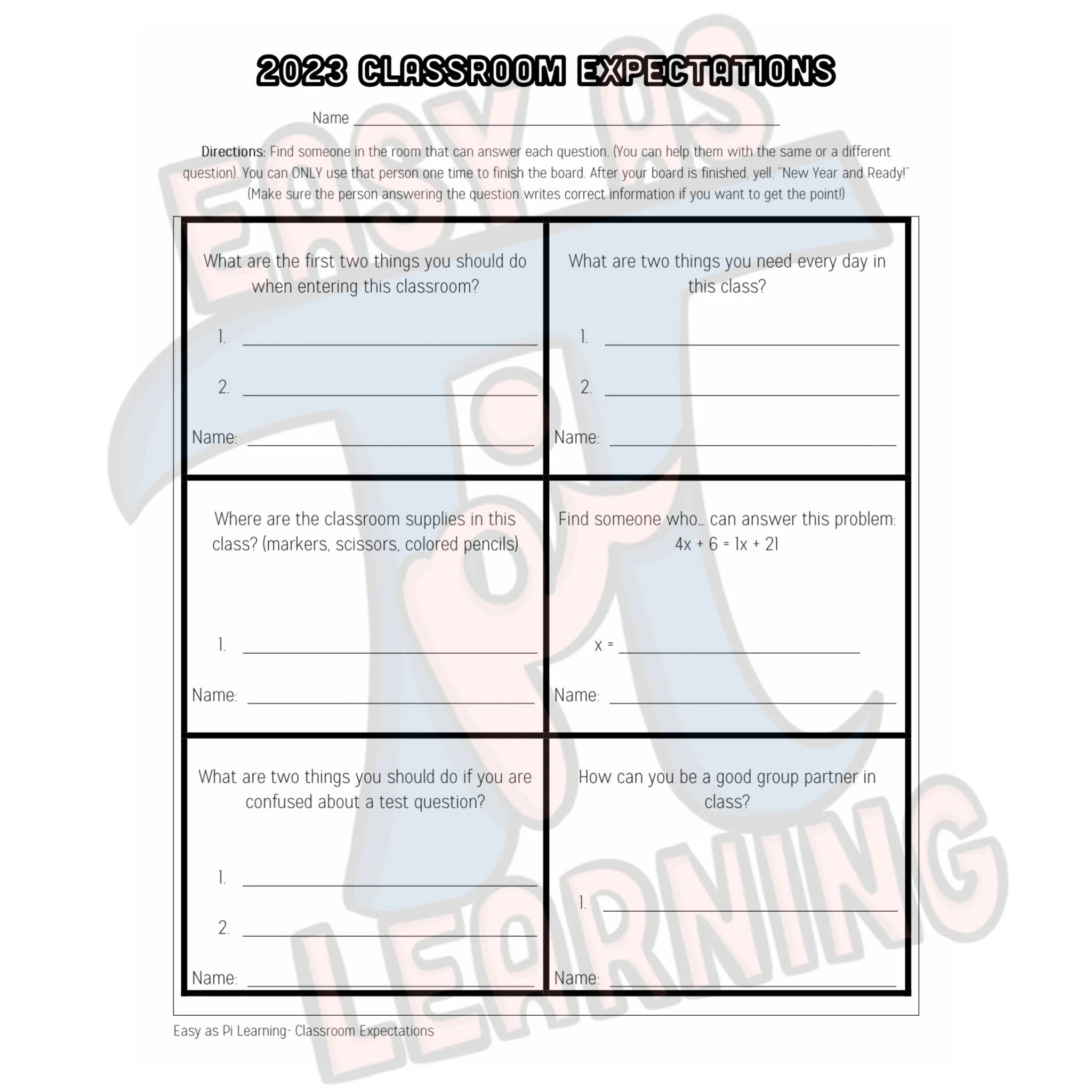 Math SMART Goals — EASY AS PI LEARNING