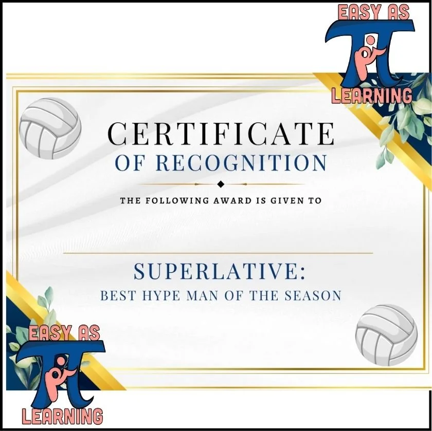 30 Volleyball Superlatives — EASY AS PI LEARNING