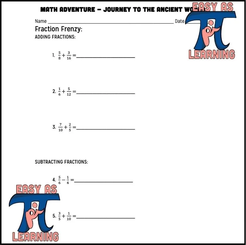 Fraction Frenzy- Fraction Operation- Review Before 6th Grade — EASY AS ...