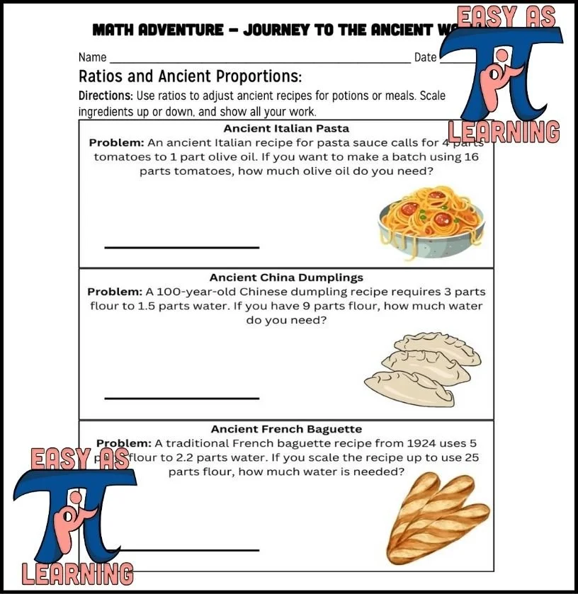 Ratios and proportions with Ancient Recipes- Review Before 6th Grade ...