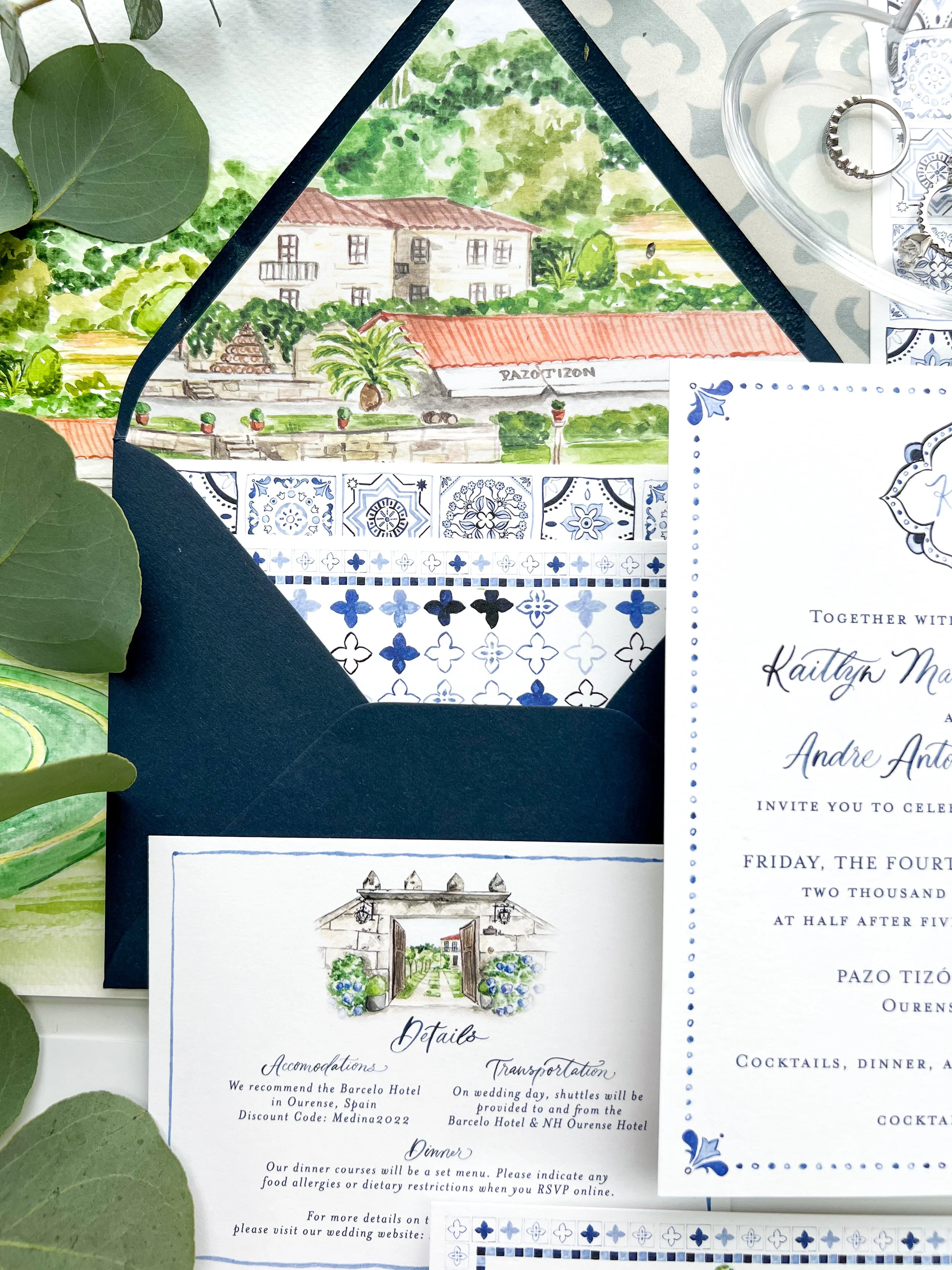 Capturing the Romance of a Spanish Wedding with Custom Watercolor ...