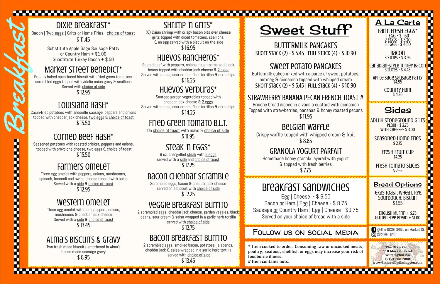 Menu — The Dixie Grill