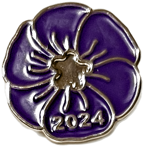 Thanks for generous support as Animal Purple Poppy Fund 2024 pin badge ...