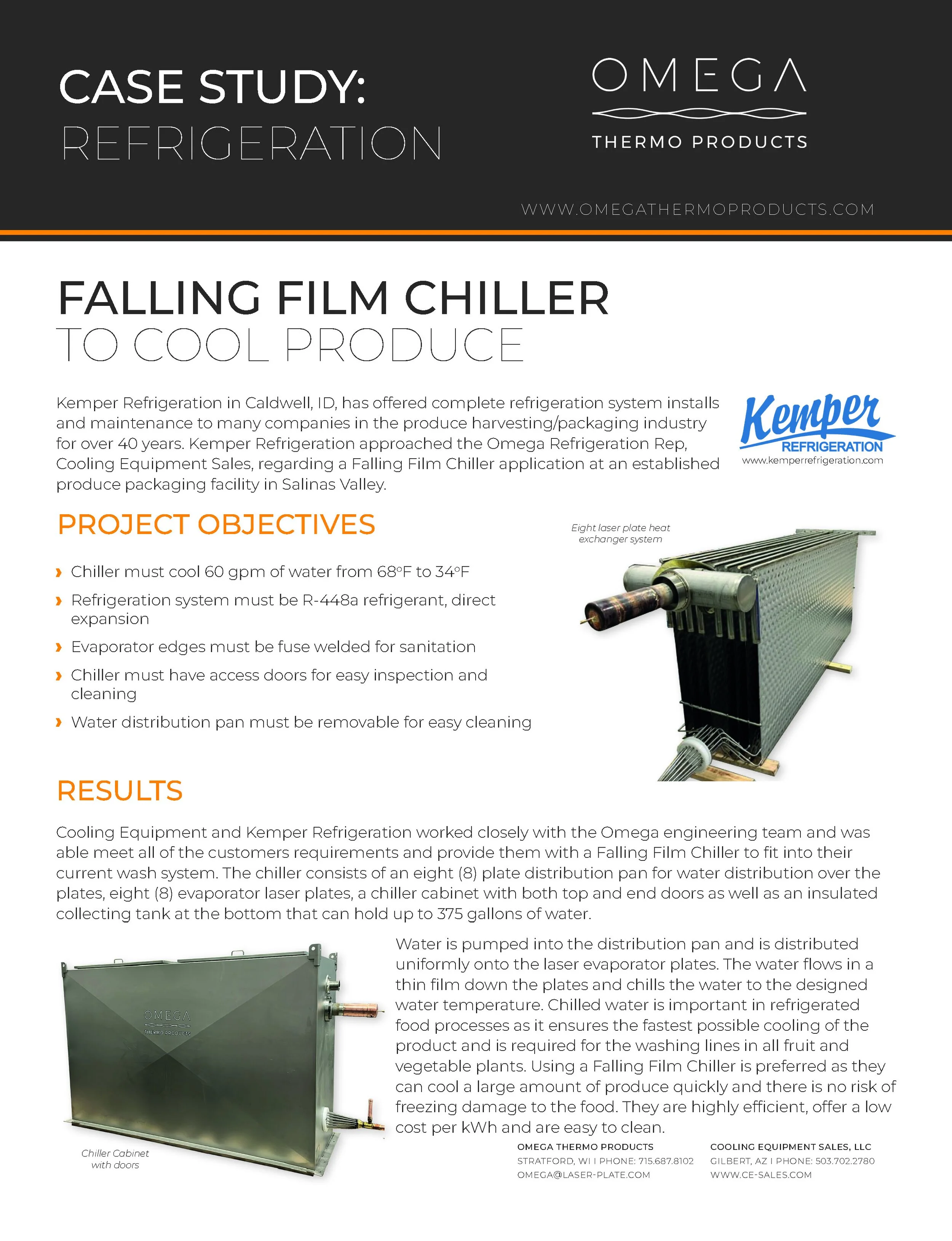 Case Study: Falling Film Chiller to Cool Produce — Omega Thermo Products