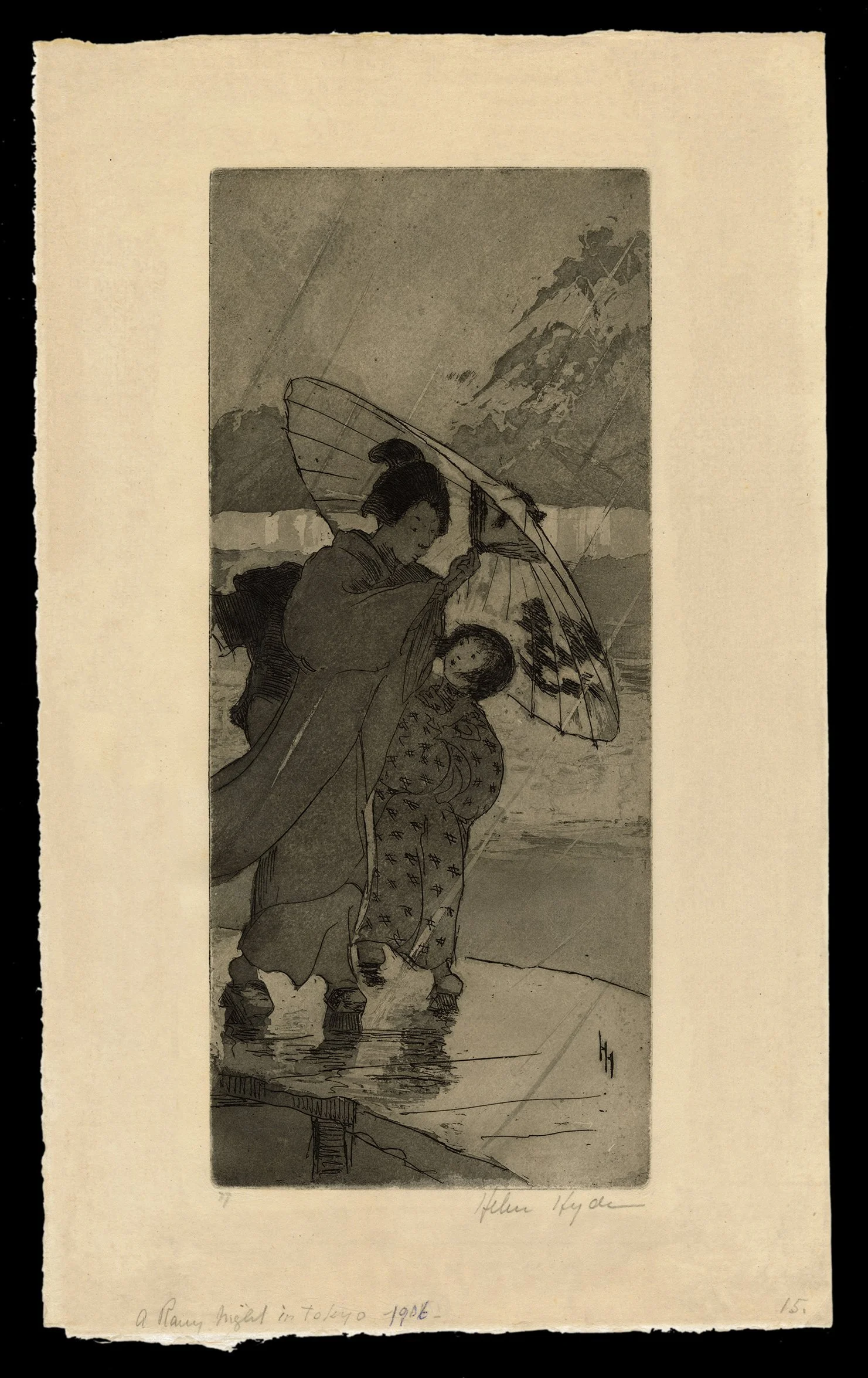 A Rainy Night | Helen Hyde — COLLECTING JAPANESE PRINTS