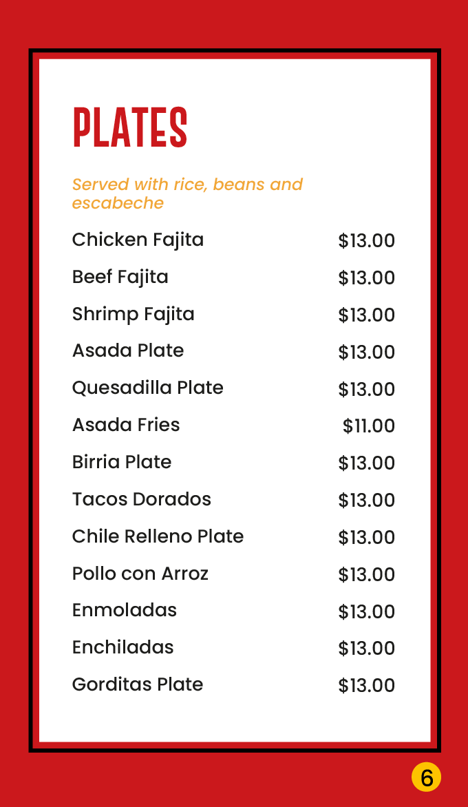 Menu — Betos Taqueria