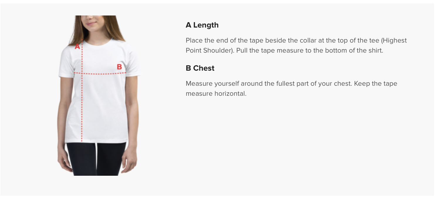 Size Guides and Self-Measurement Guides for Adult and Youth T-Shirts ...