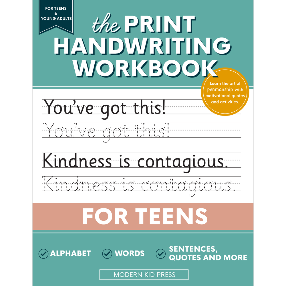 The Print Handwriting Workbook for Teens — Modern Kid Press