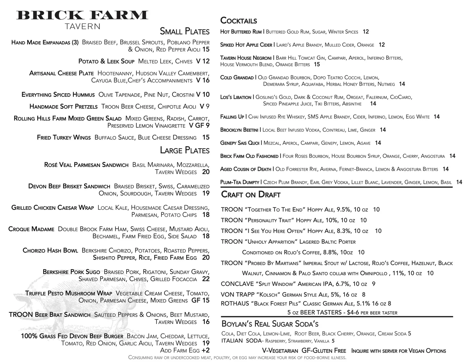 lunch menu — B r i c k F a r m T a v e r n