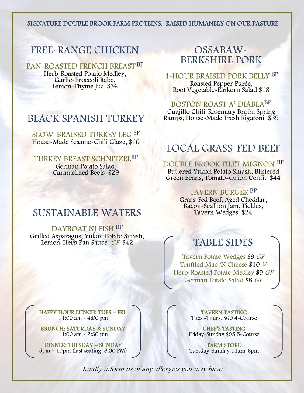 DINNER MENU — B r i c k F a r m T a v e r n