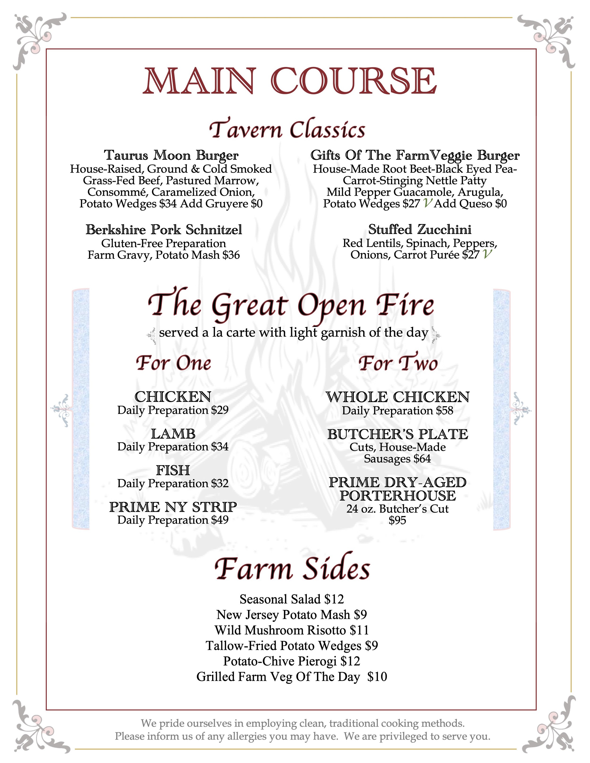 DINNER MENU — B r i c k F a r m T a v e r n