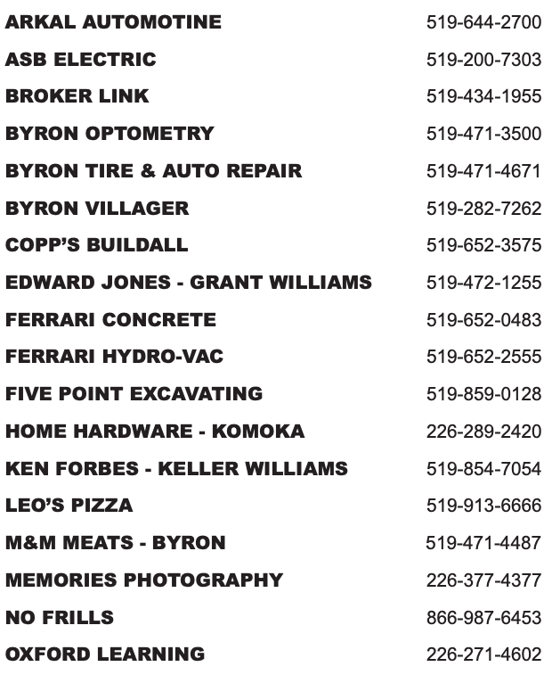 SPORTS COMPLEX — OPTIMIST CLUB OF BYRON