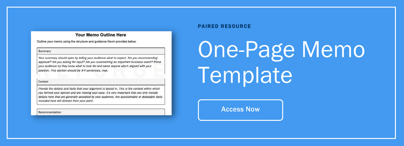 How To Write A One Page Memo — Reforge