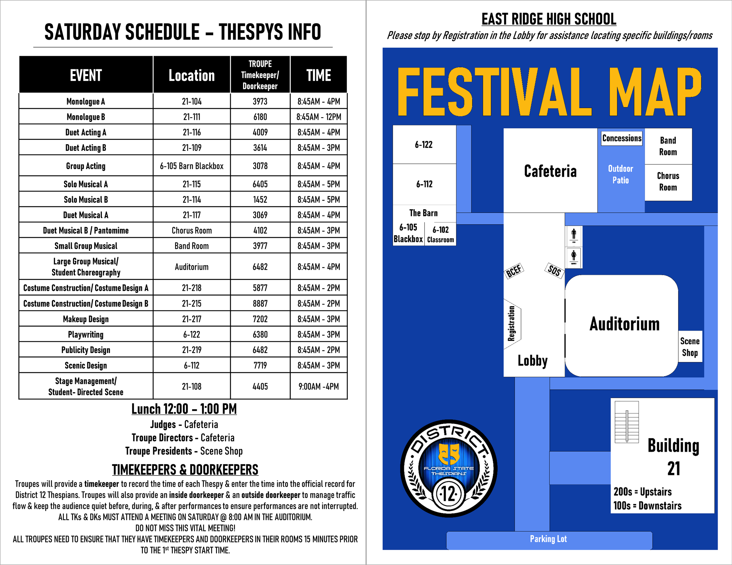 Thespy Event Info — District XII Florida Thespians