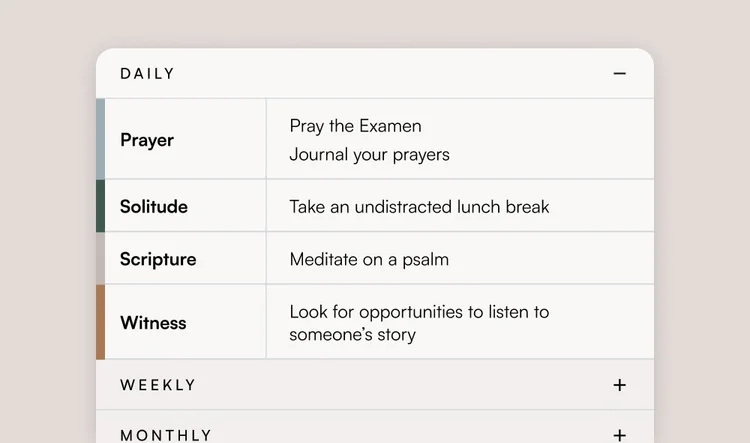 Rule of Life Builder — Practicing the Way