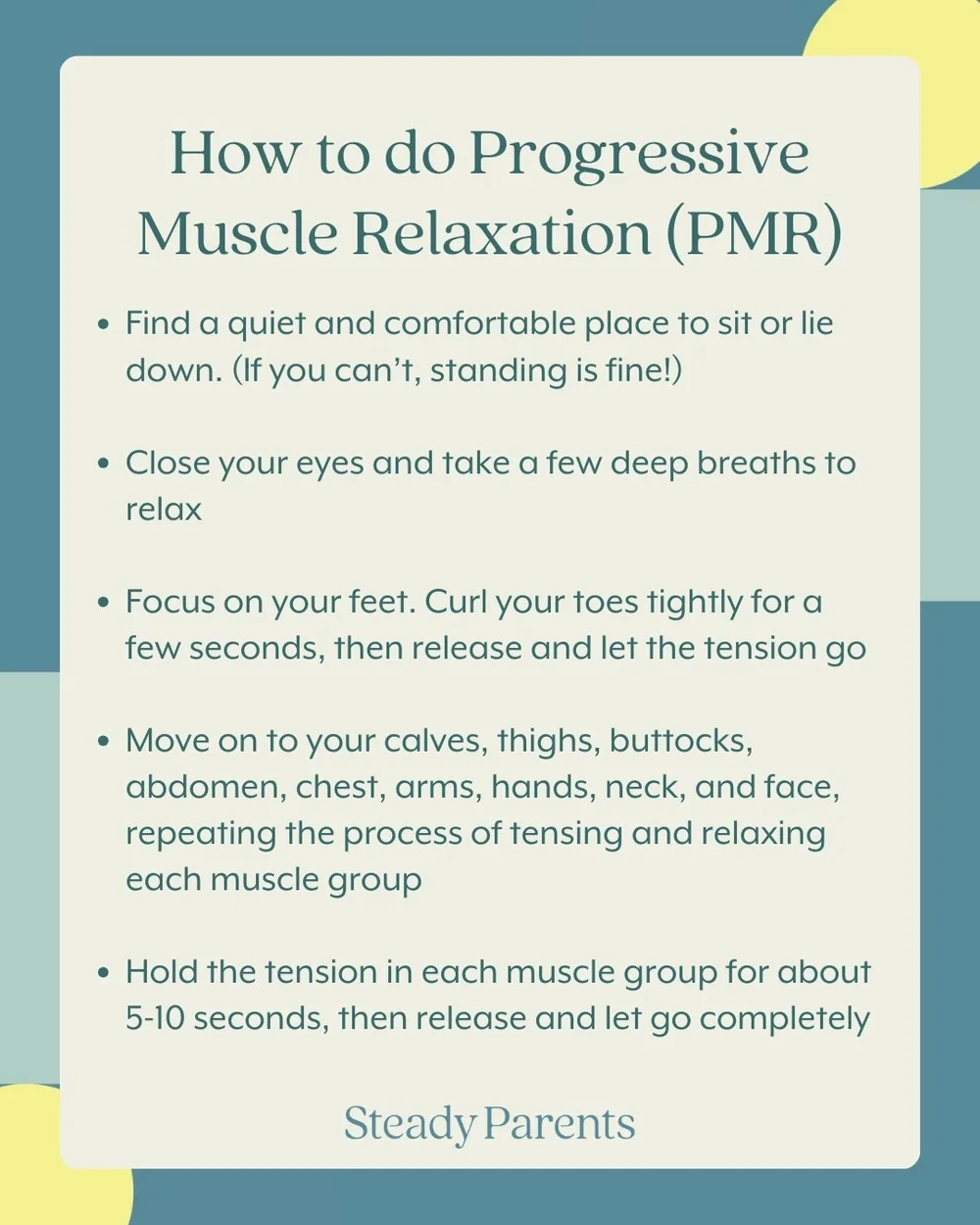 Progressive Muscle Relaxation: An Effective Technique for Touched-Out Parents | Benefits and How ...