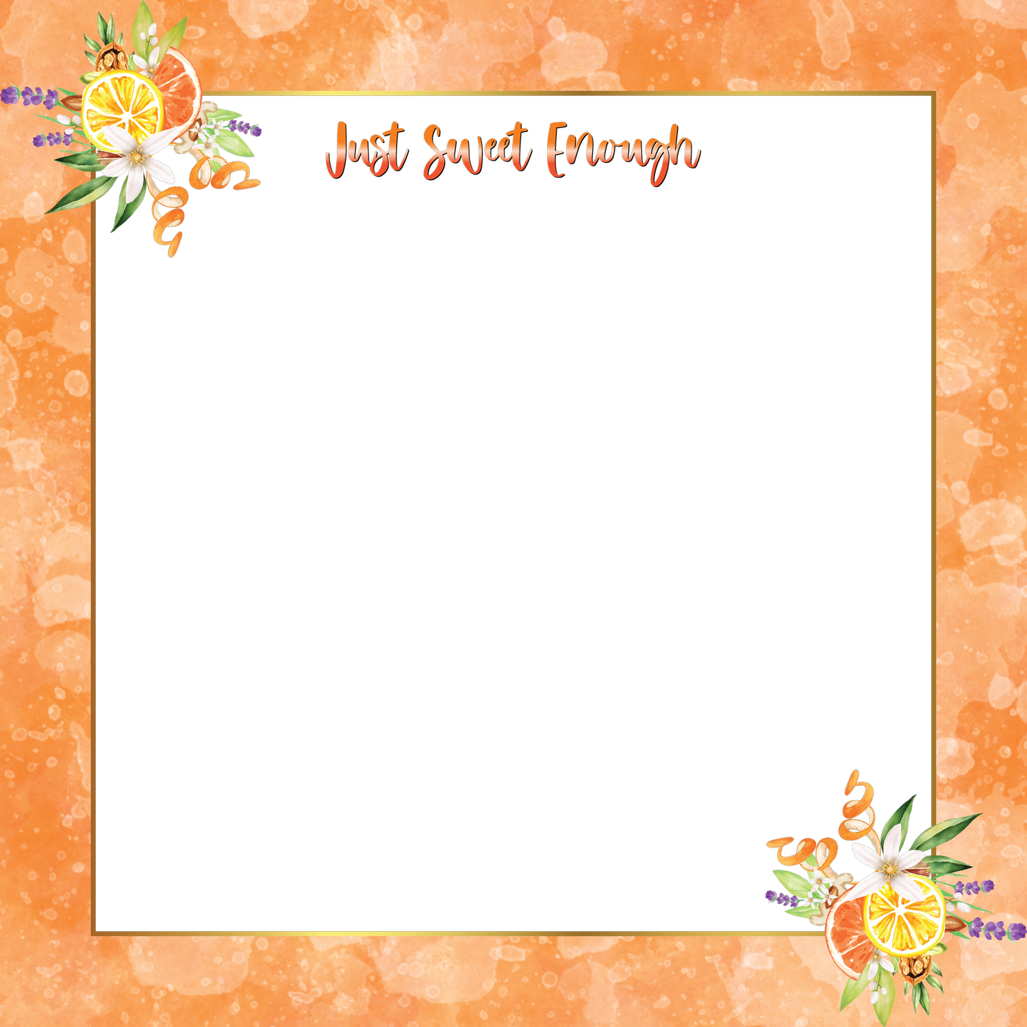 Menu — Just Sweet Enough