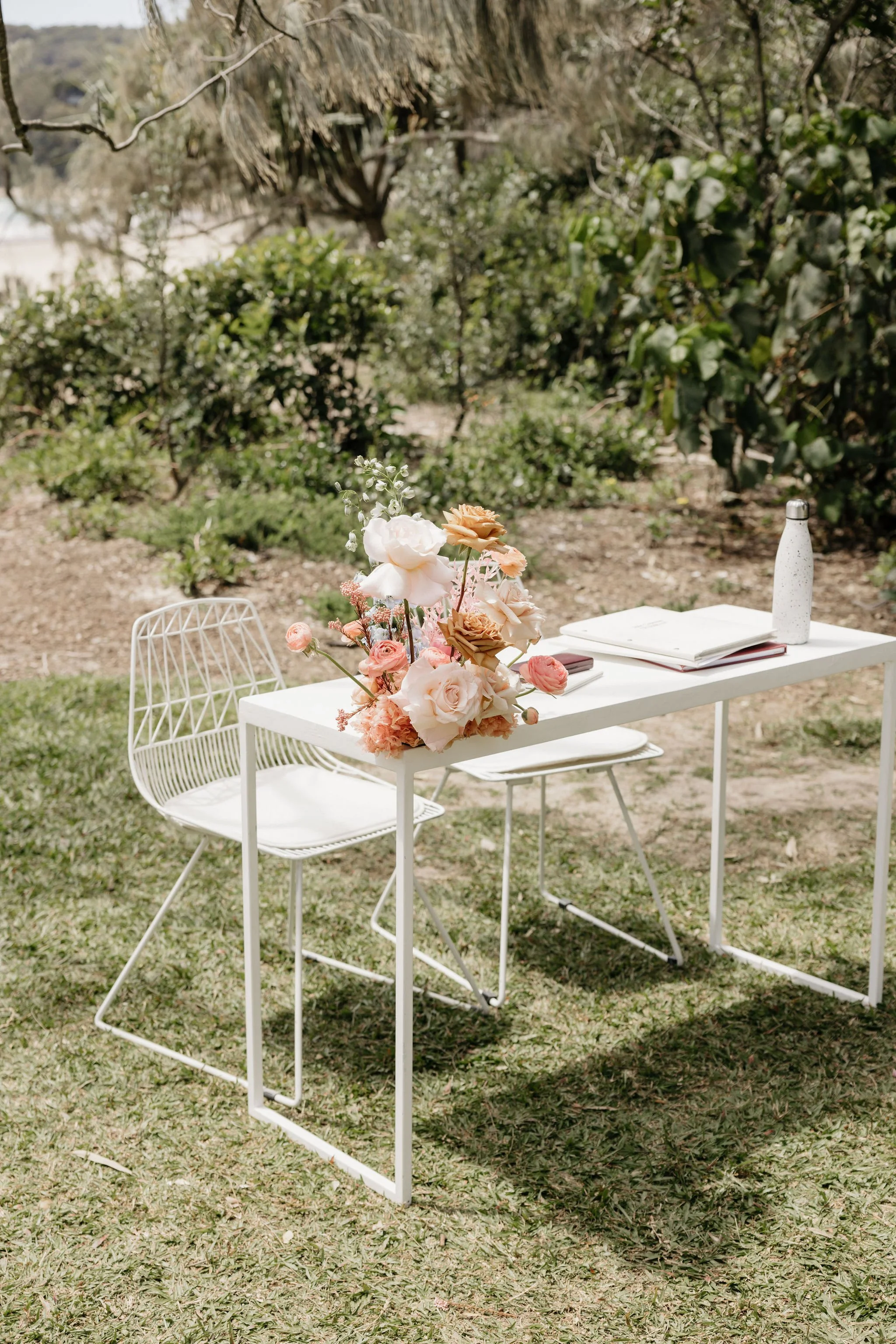 White Herringbone Registry Table — Lovebird Weddings