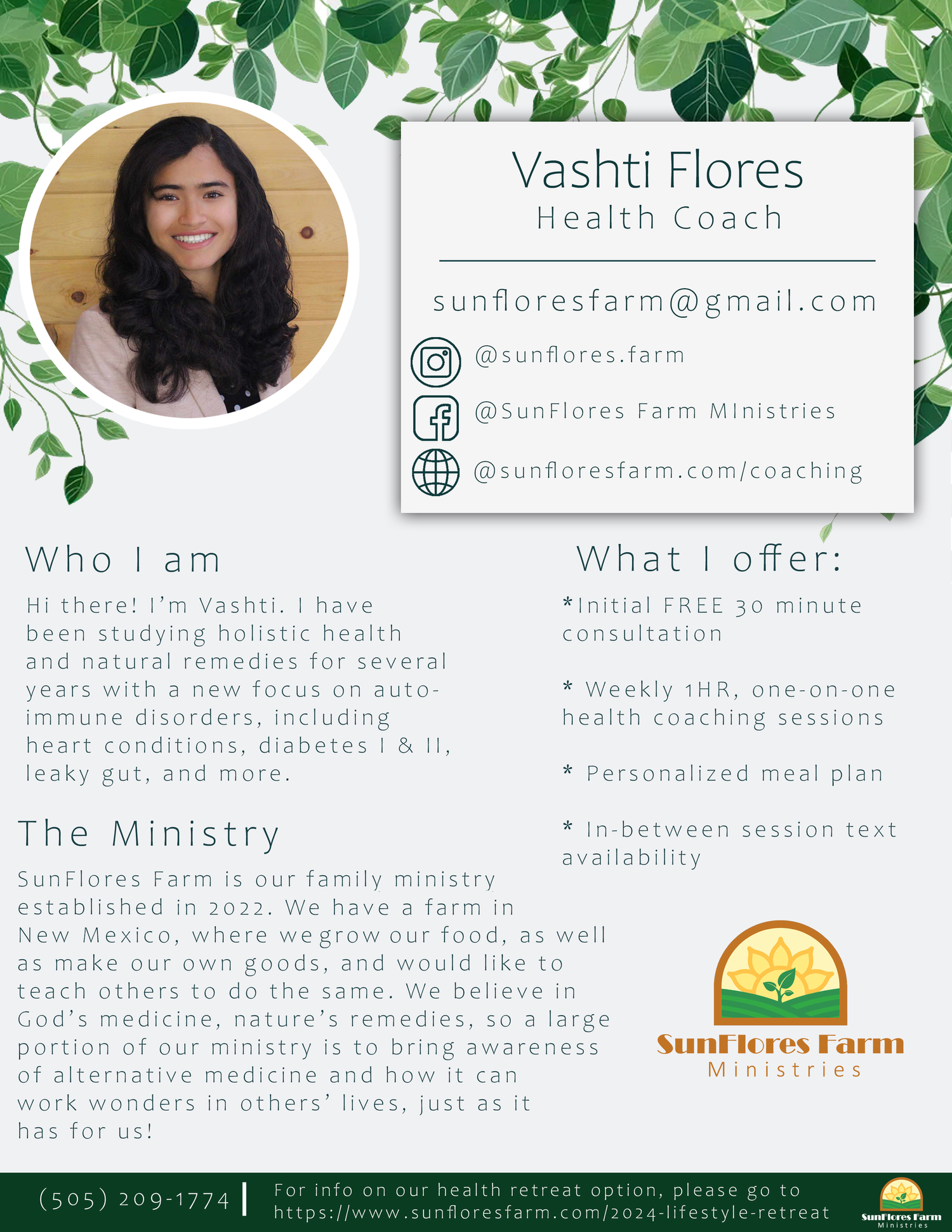 Health Coaching — SunFlores Farm