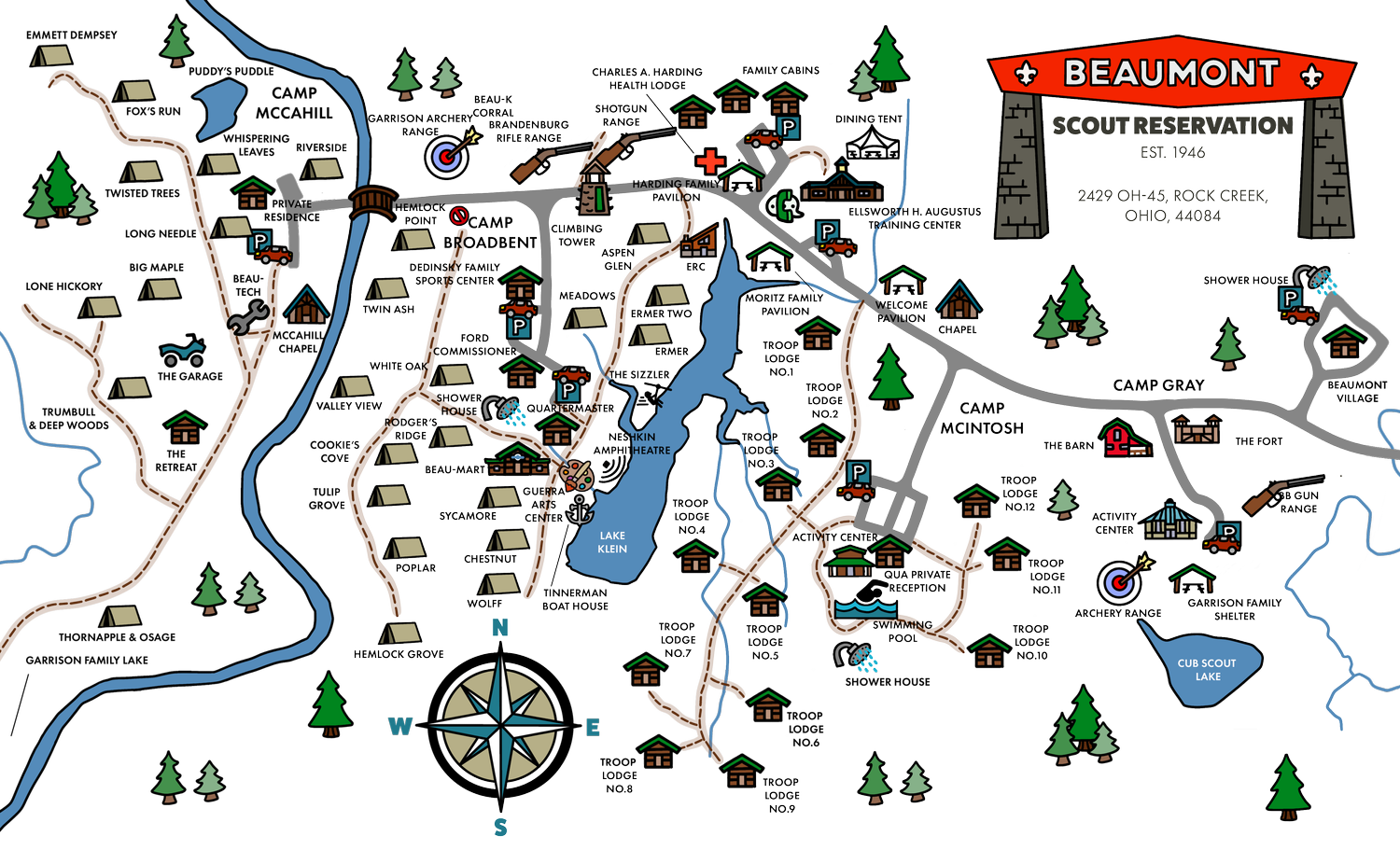BSR Map — Beaumont Scout Reservation
