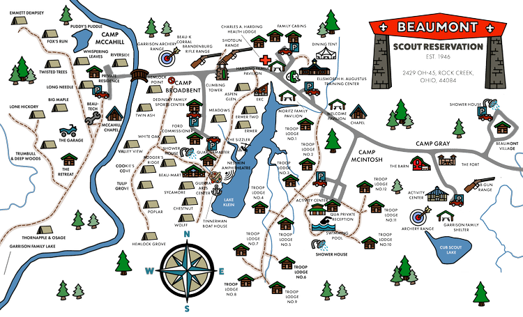 BSR Map — Beaumont Scout Reservation