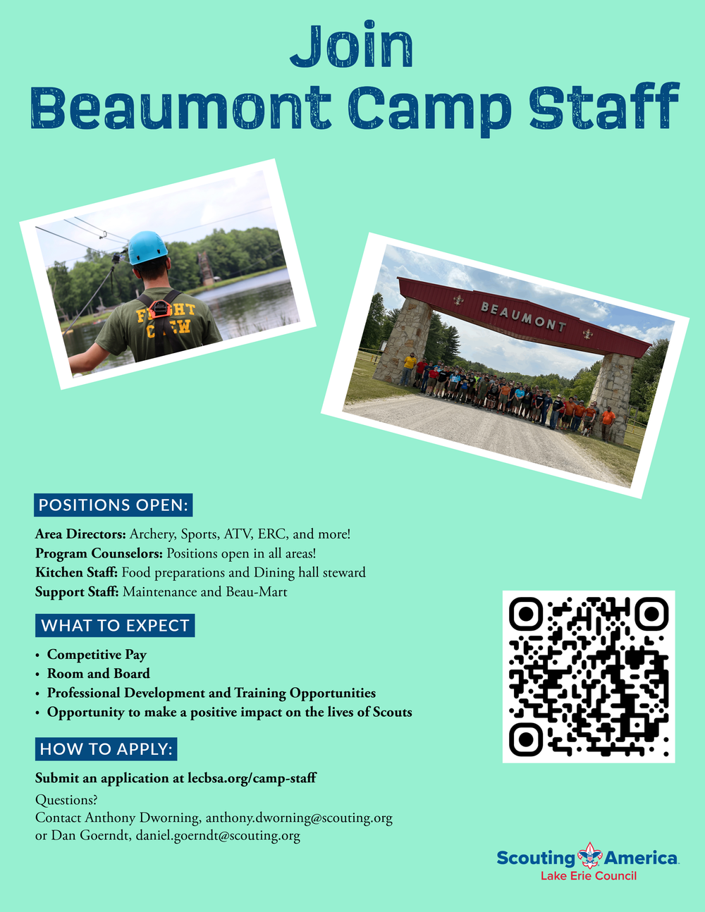 Summer Camp Staffing — Beaumont Scout Reservation