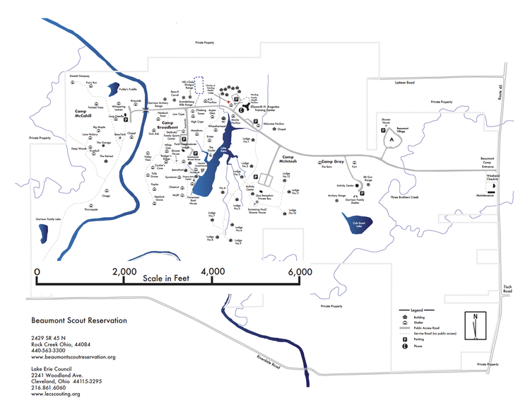 BSR Map — Beaumont Scout Reservation