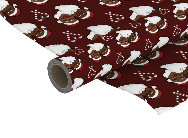 Black Santa Wrapping Paper — Safari Calligraphy