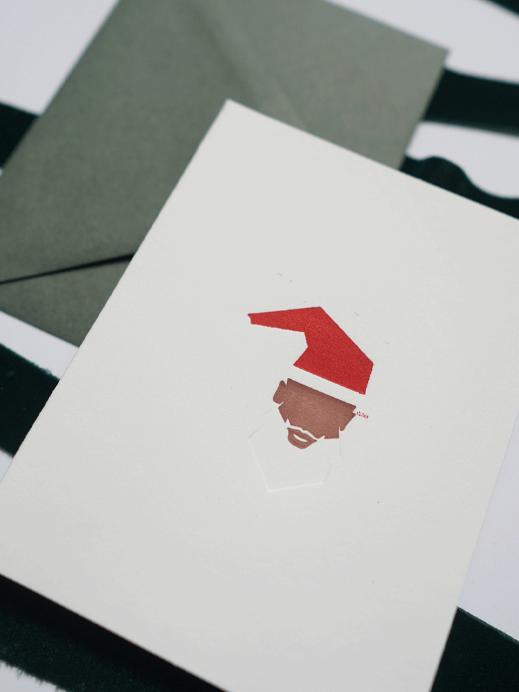 Black Santa Wrapping Paper — Safari Calligraphy
