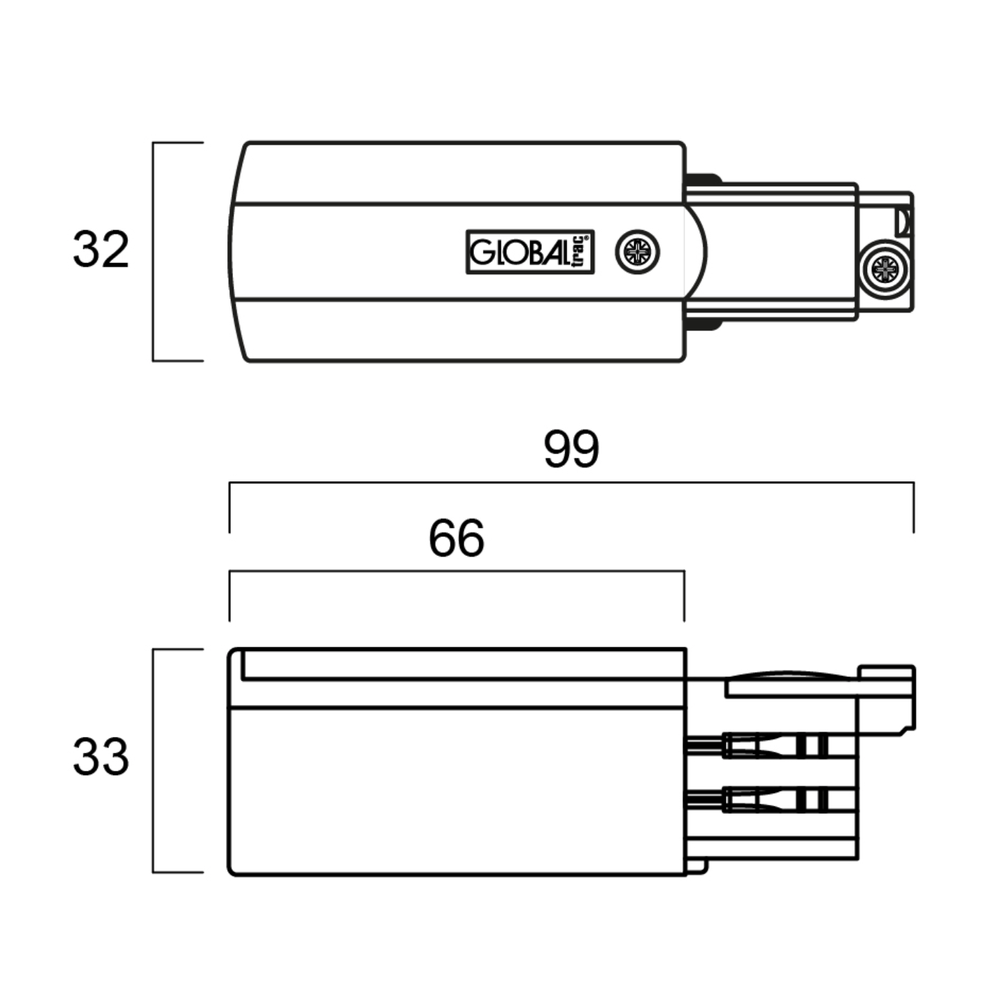 End Feed - Accessory for Global 3 Phase Track System — TM Lighting ...