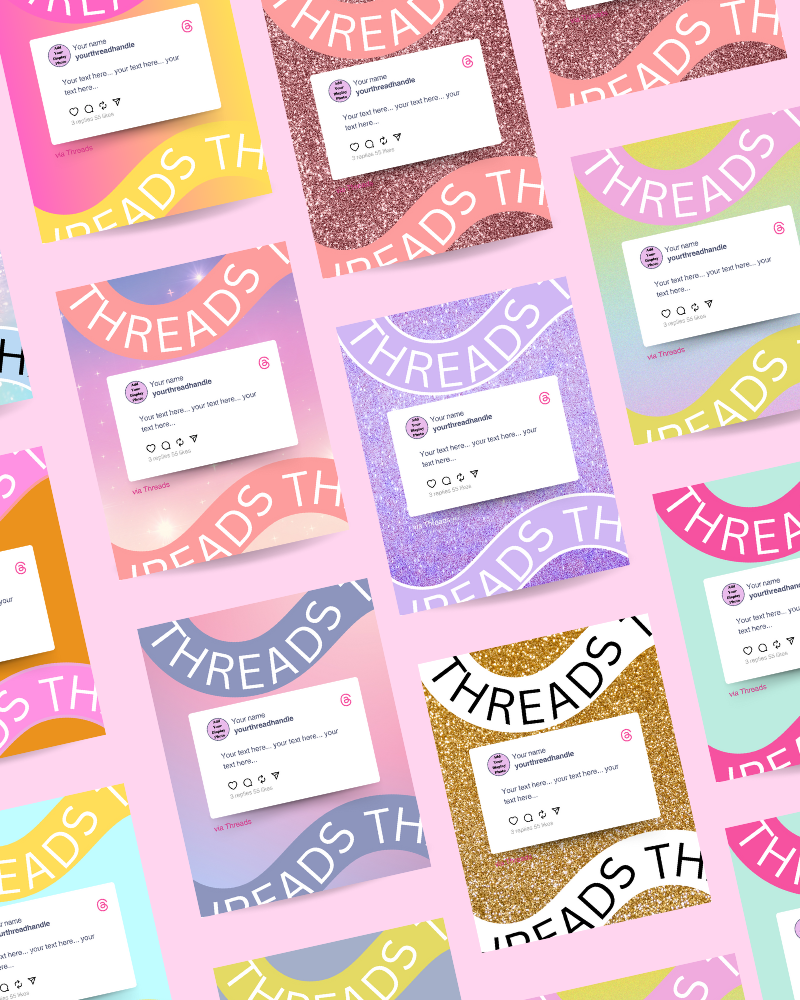 Instagram Threads Post Template Canva Template to Share Threads Posts ...
