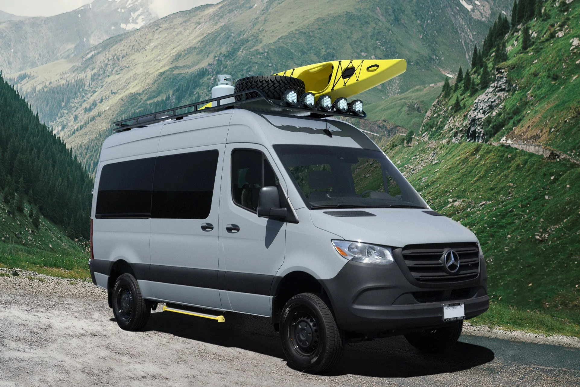 TrueVan Roof Rack Extension for Mercedes Sprinter 170" WB (2019+) — TrueVan