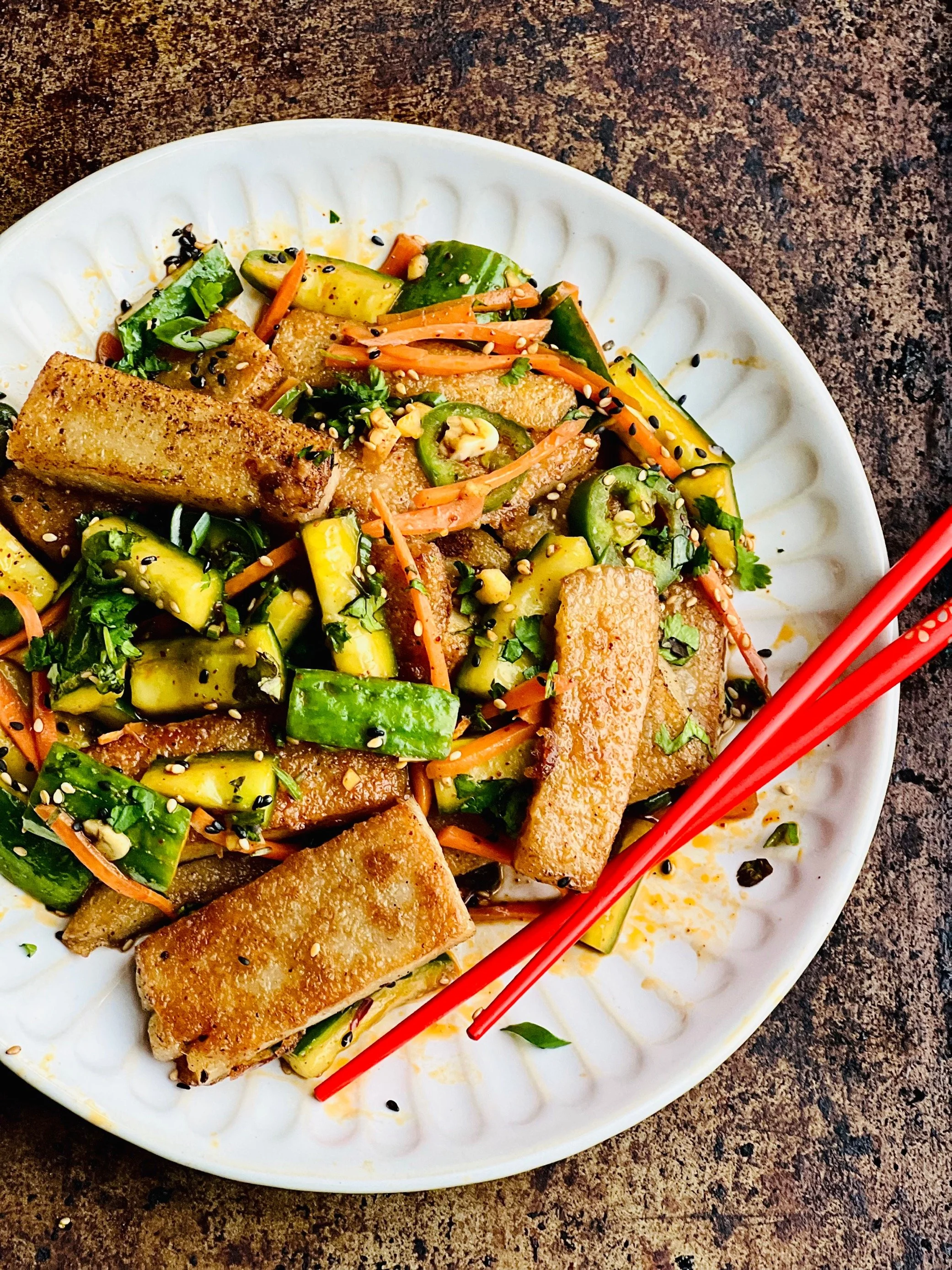 Crispy Taro Cake Bowl — Umami From Scratch