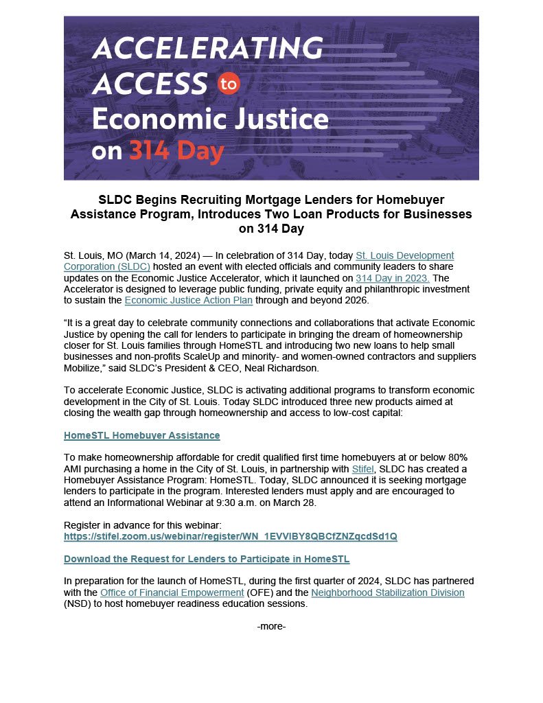 314 Day Press Kit — St. Louis Development Corporation (SLDC)