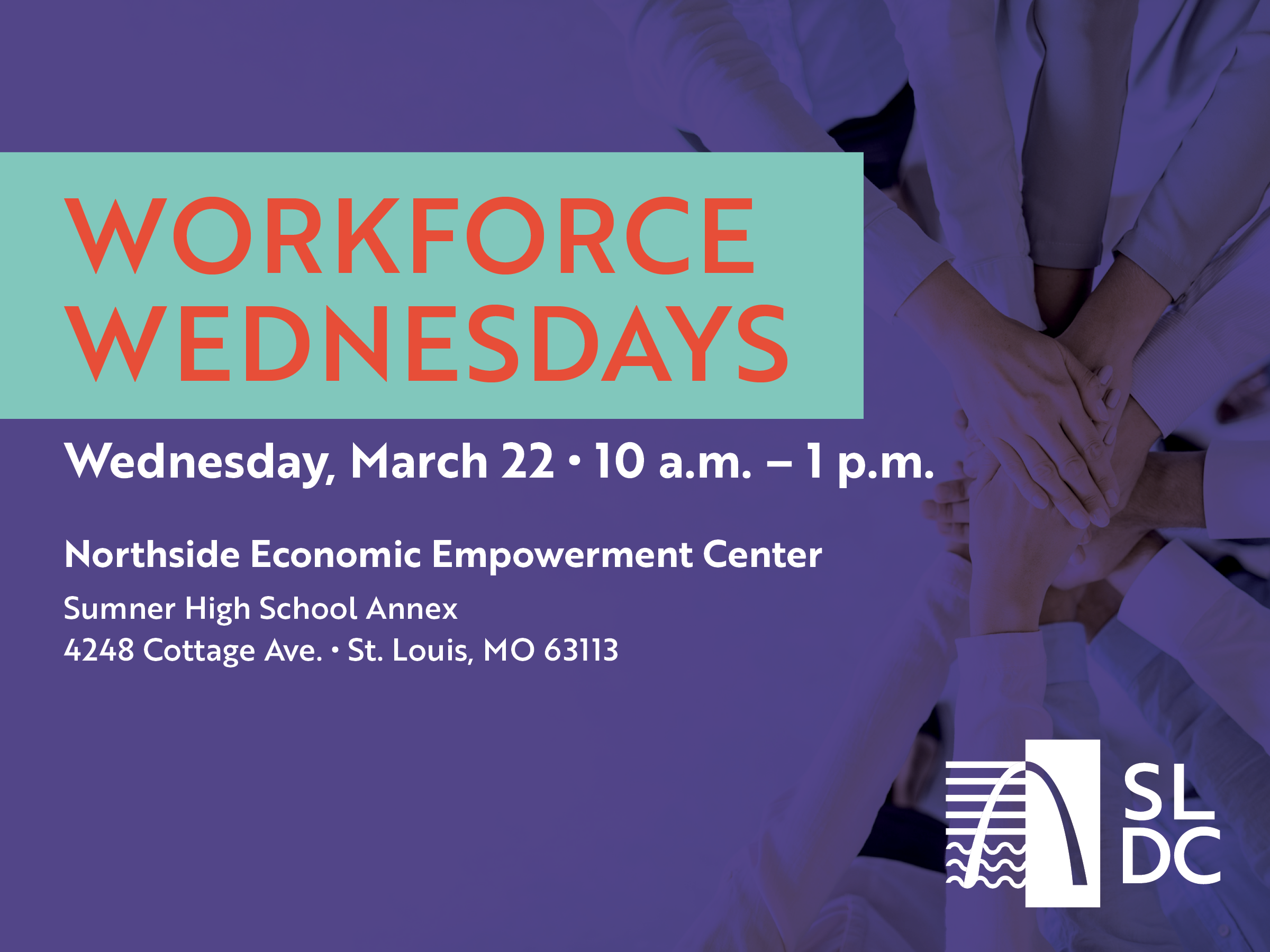 Workforce Wednesdays — SLDC, St. Louis Development Corporation, Header Logo