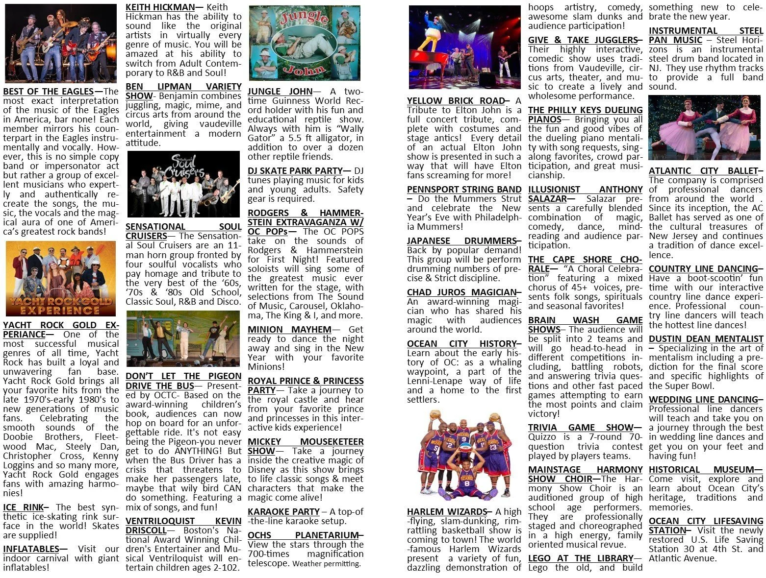 Schedule — First Night OCNJ 2025