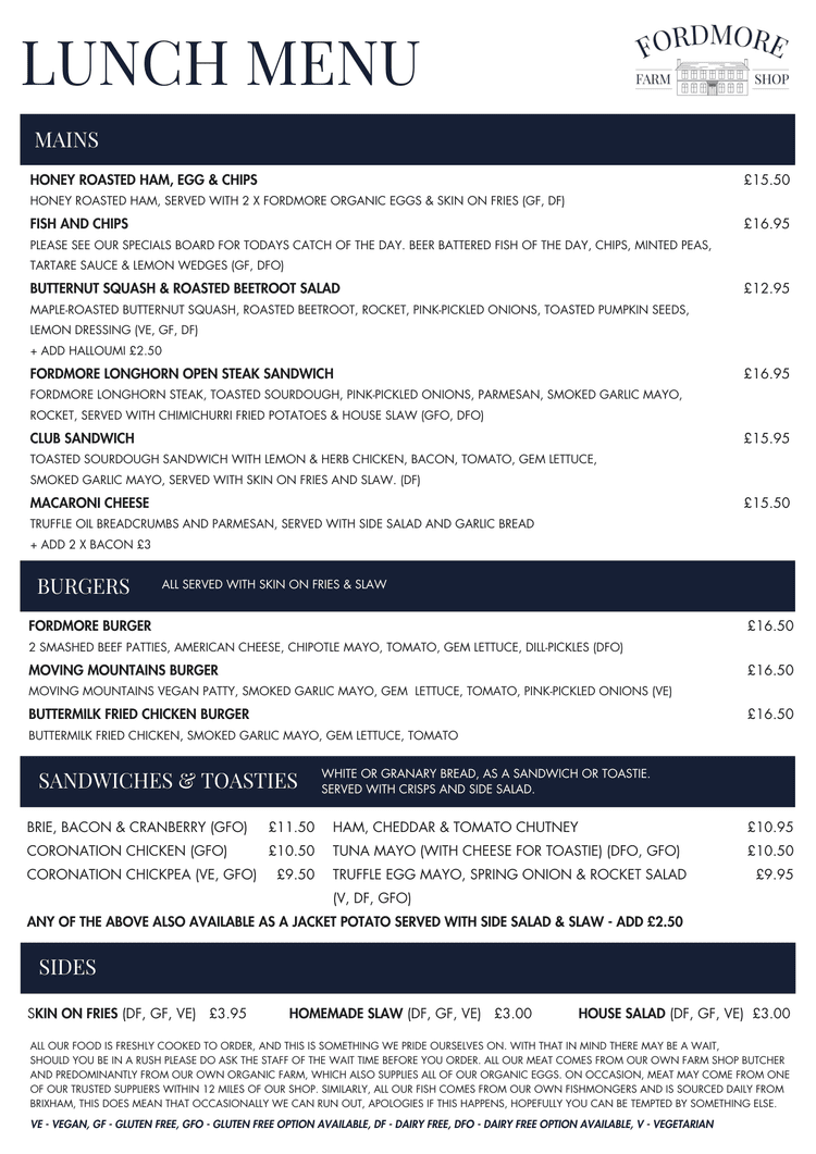 Café — Fordmore Farm Shop