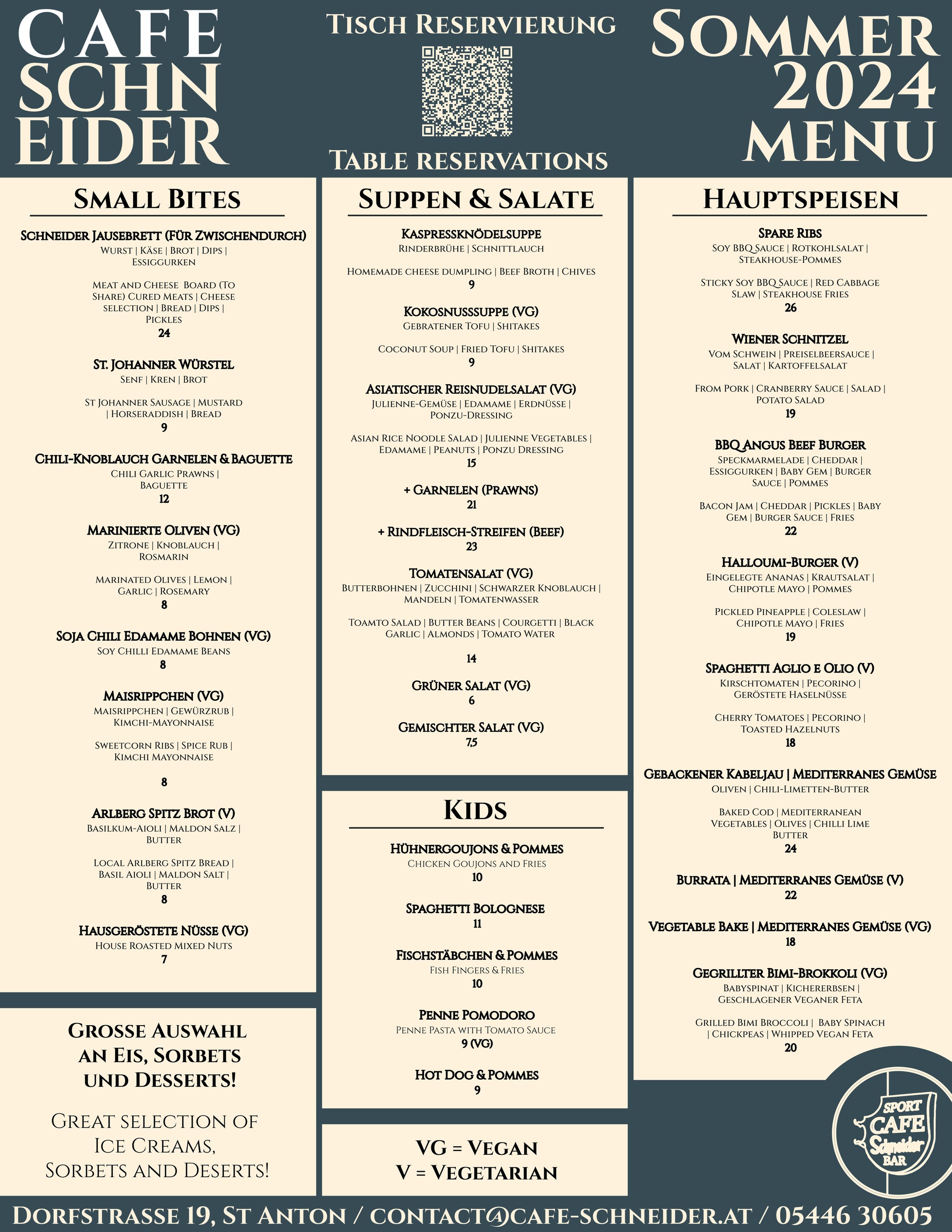 Menu — Café Schneider