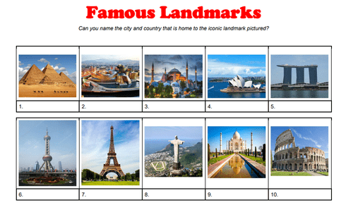 Famous Landmarks — QUIRK EVENTS