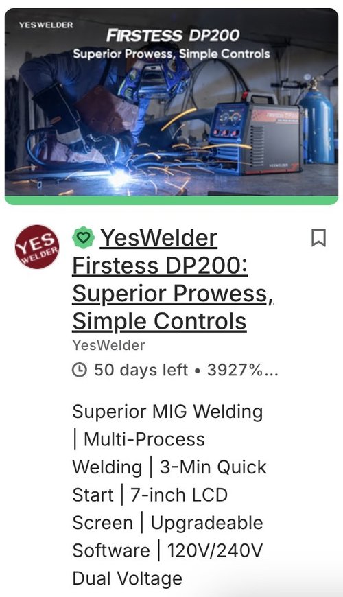 YESWELDER — IT'S ALL ABOUT THE BUILD