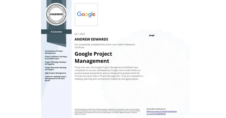 How the Google Project Management Professional Certificate Helped Me ...